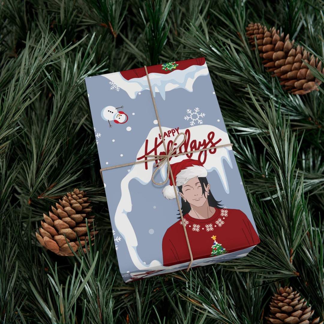 Anime Get0 Snowy Gift Wrap Paper, Anime Christmas Gift Wrap Paper ...