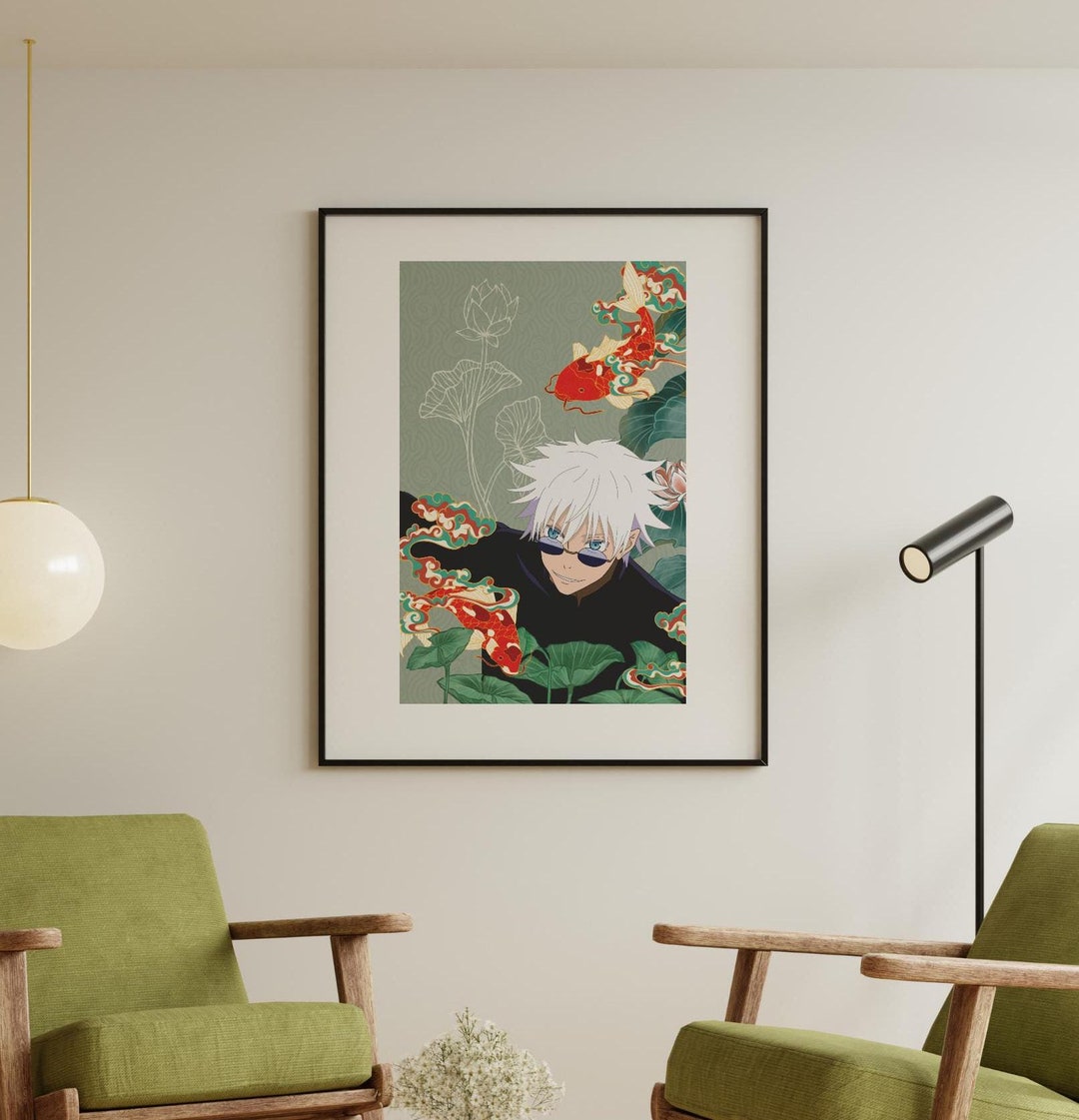 Gojo Satoru Art Print, Anime JJK Wall Art, Aesthetic Anime Poster ...