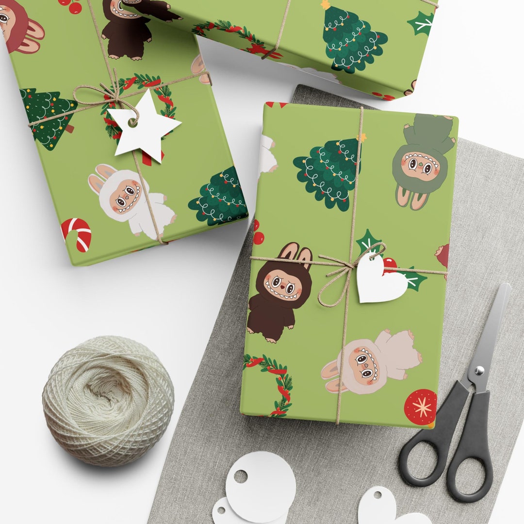 Labubu Christmas Gift Wrap Paper, Cute Monster Christmas Gift Wrap ...