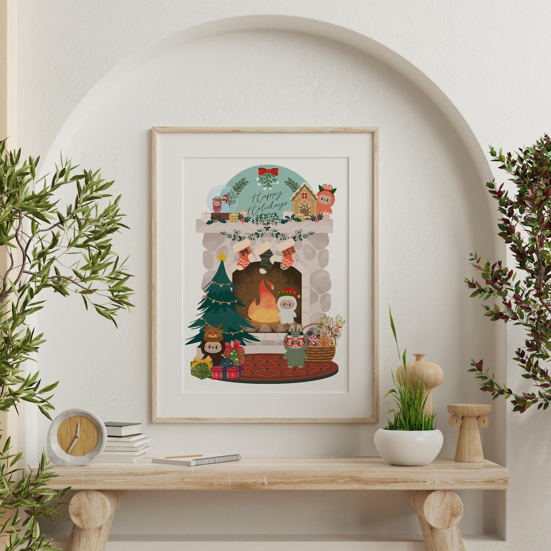 Labubu Holiday Poster, Cute Labubu Christmas Wall Art, Labubu Wall Art ...