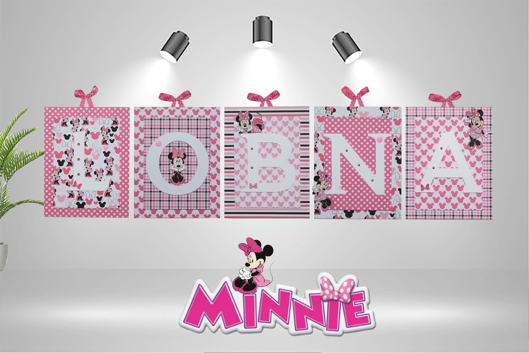 Pink Nursery Name Decor-minnie Mouse Name-minnie Mouse Letters-girls ...