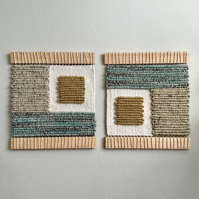 Set of Two Hand Woven Wall Hanging Handmade Tapestry Weaving Boho Decor Handwoven Art - Etsy