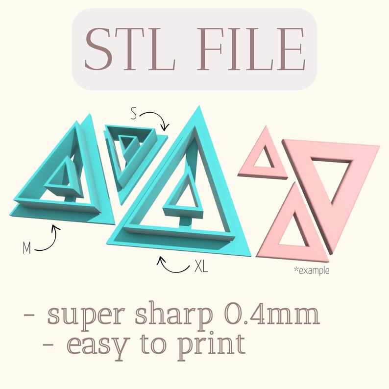No.012 I Fimo Cutter Triangle STL FILE I Polymer Clay for - Etsy