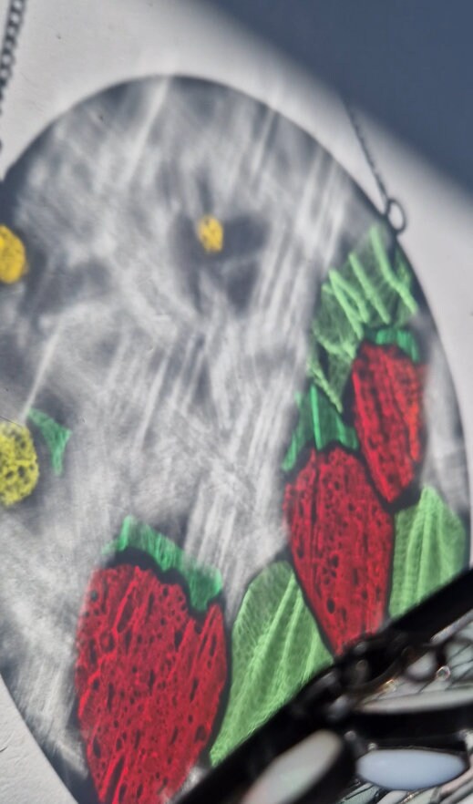Cottagecore Sweet Strawberries Stained Glass Suncatcher;original ...