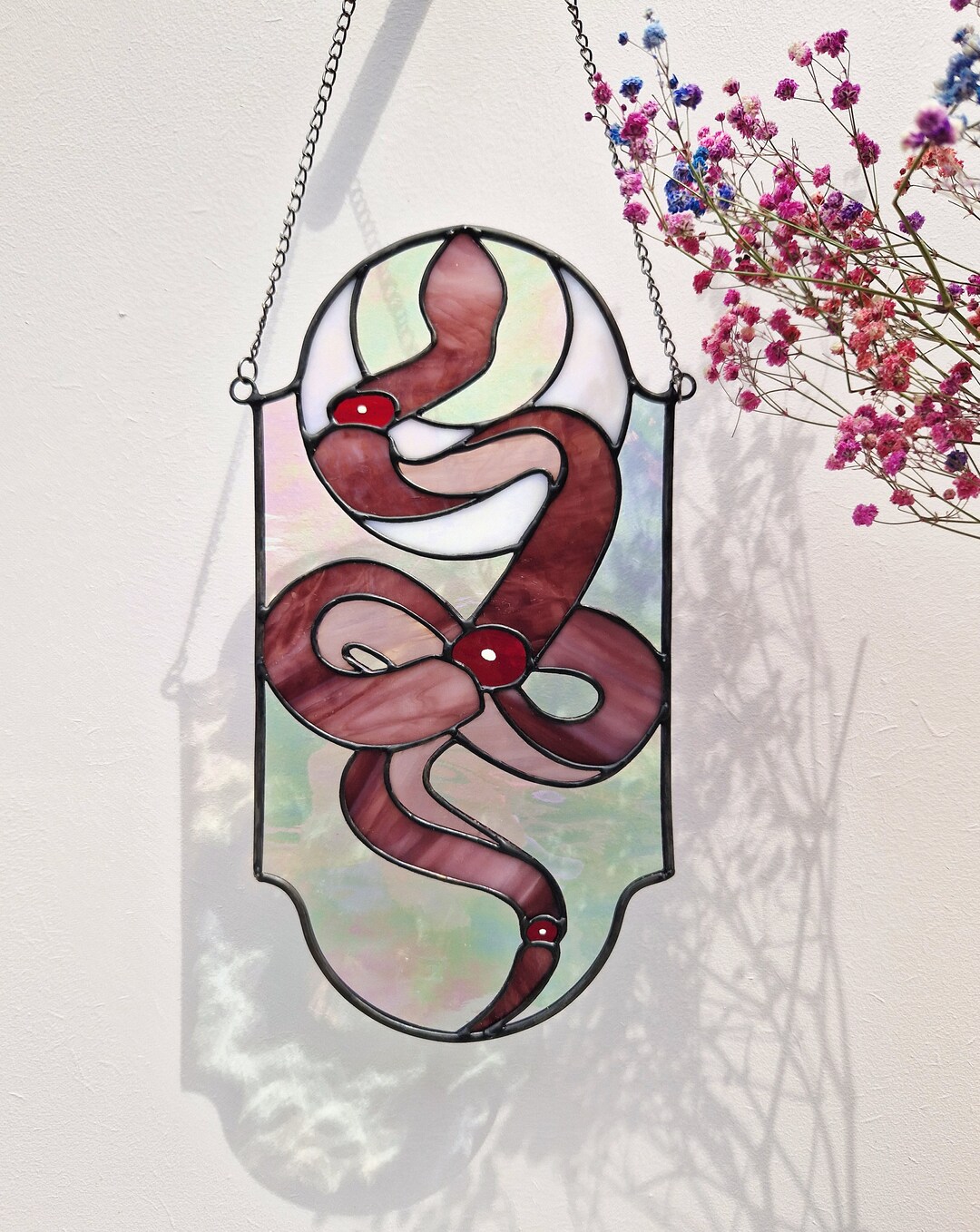 Esoteric Queen of Snakes Stained Glass Suncatcheroriginal Handmade Gift ...
