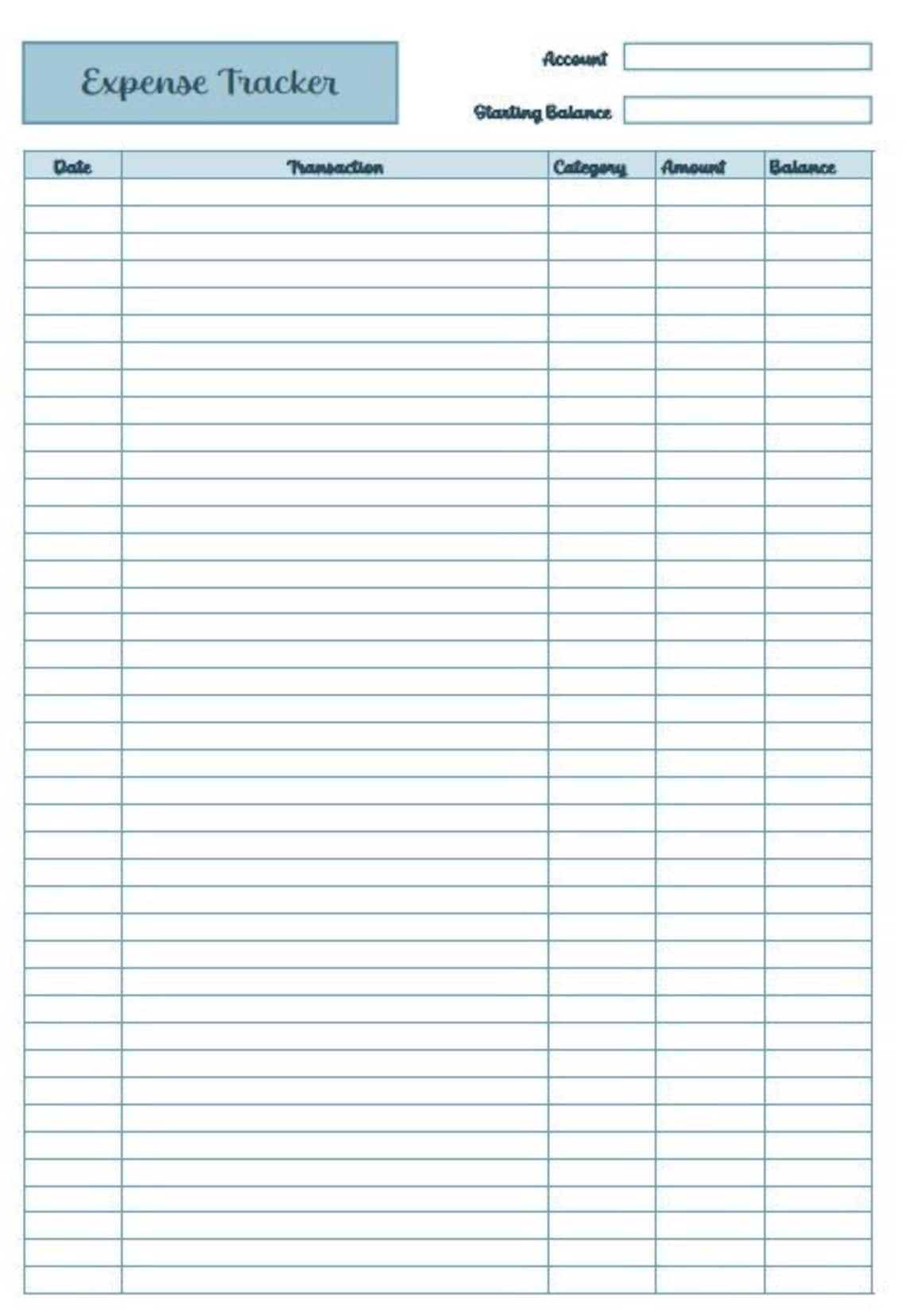 Printable Expense Tracker, Budget Sheet Template, Undated Budget ...