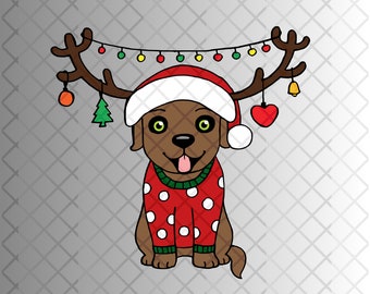 Christmas Dog Svg | Etsy