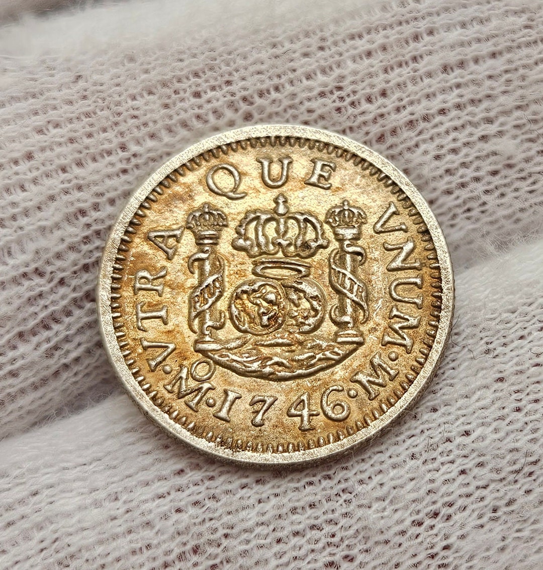 Collectible Coin 1746 1/2 Real Columnaria Felipe V Spanish Coins ...