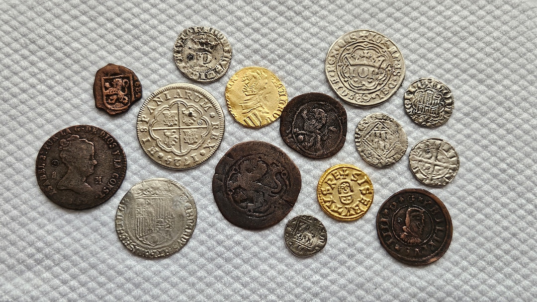 Lot of Old Spanish Coins - Collectibles Coin for Gift for Him Unique ...