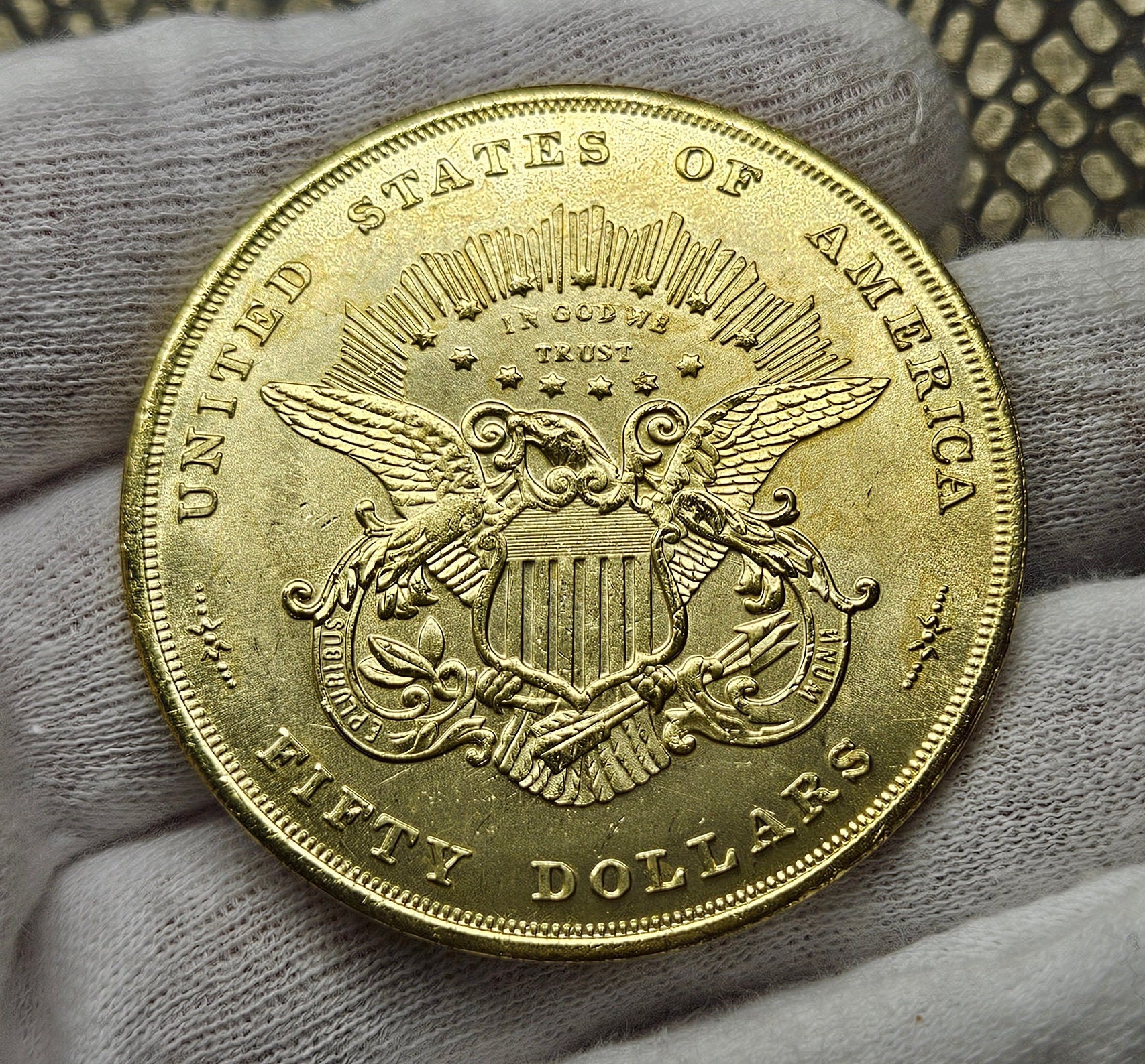 Rare USA Coin 50 Dollars 1877 Diameter 50.80 Millimeters Head of ...