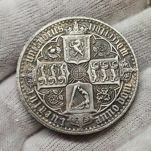 Coins Great Britain Queen Victoria Gothic Crown 1847 Old Coin of ...