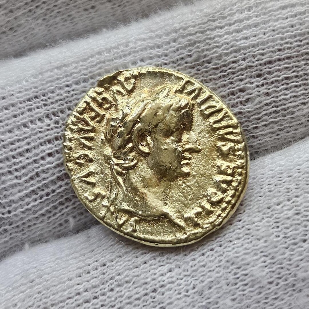 Rare Roman Denarius of Tiberius / Gold Plated / Aureo Ancient Coins ...