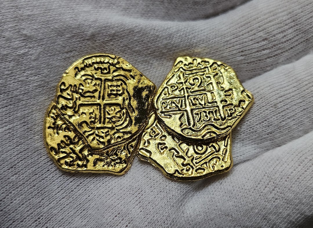 Coin 2 Reales Dobloon - Spanish Coin Colonial 8 Reales Gold Plated ...