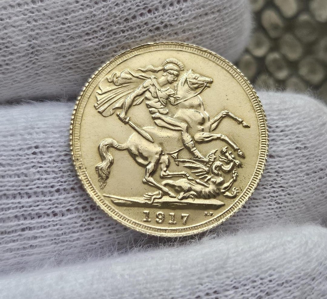 Collectibles Great Britain Coins 1 Sovereign 1919 King George V British ...