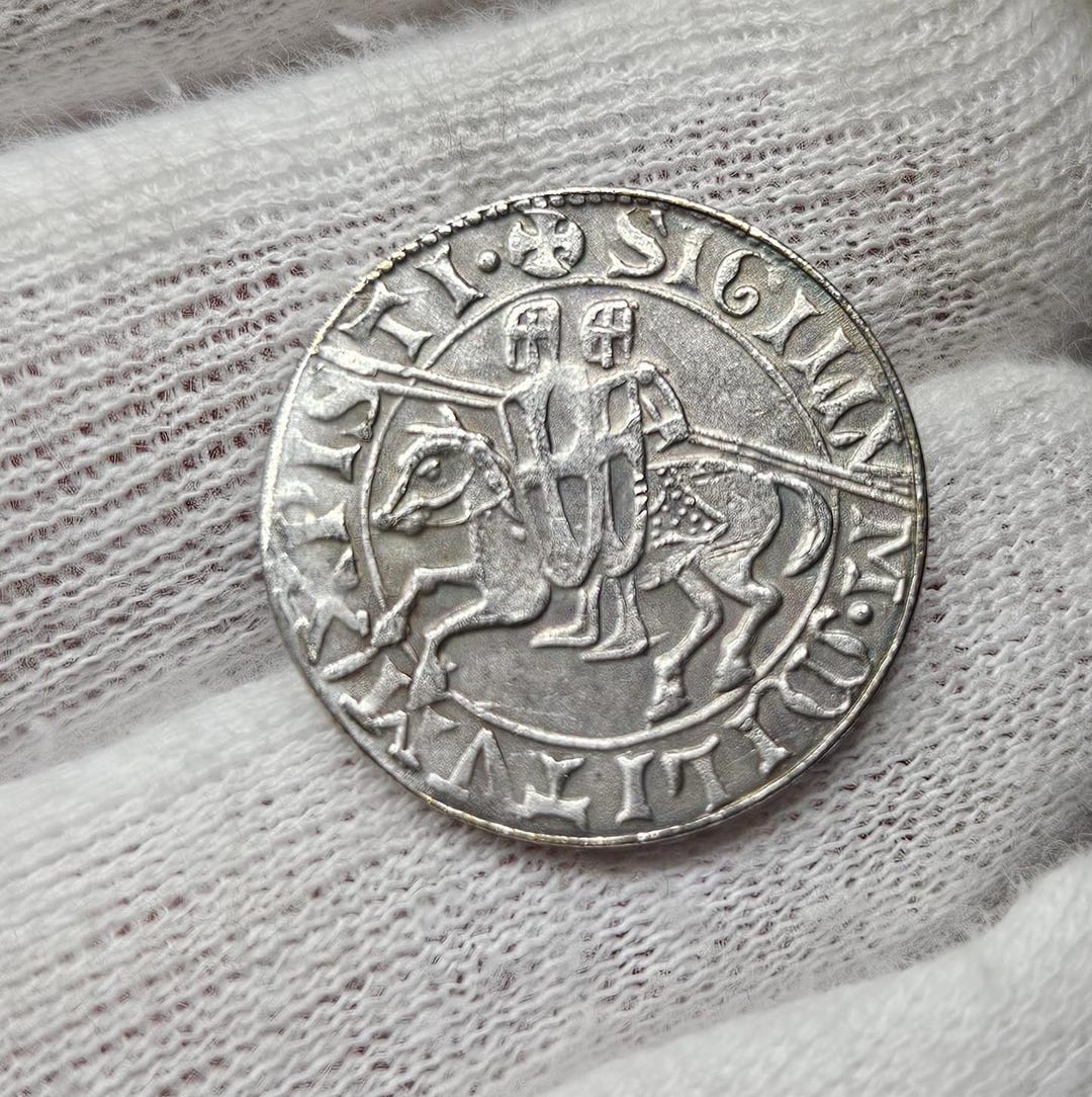 Templar Coin Knights Templar on Horseback Ancient Coin Templar Castle ...