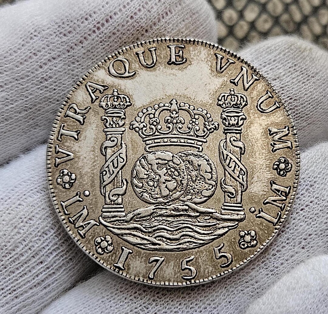 8 Reales Columnario Coin 1755 Carlos III Spanish Colonial Coin for ...