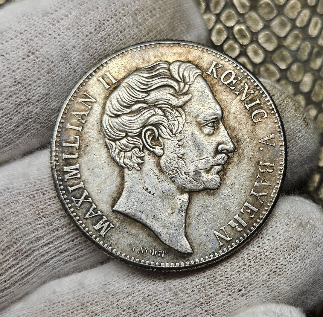 Thaler Coin Maximilian II König Von Bayern 1848 German Silver Coins Old ...