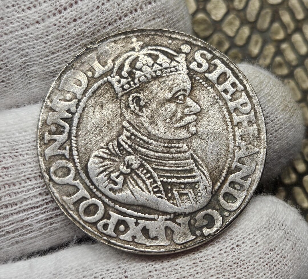 Polska Moneta Talar Koronny Stefan Batory 1583 Olkusz Silver Plated ...