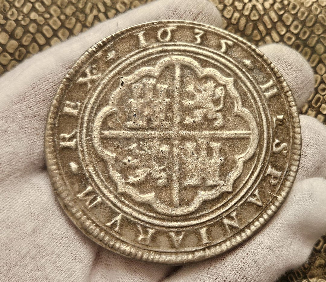 Spanish Coin 100 Reales (cinquentin) 1635 Very Rare Spanish Colonial ...