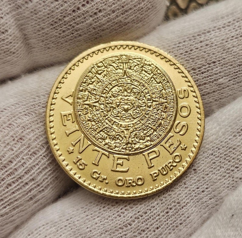 Mexican Empire Coins Aztec Calendar Sun Stone 1959 Mexico 20 Pesos ...