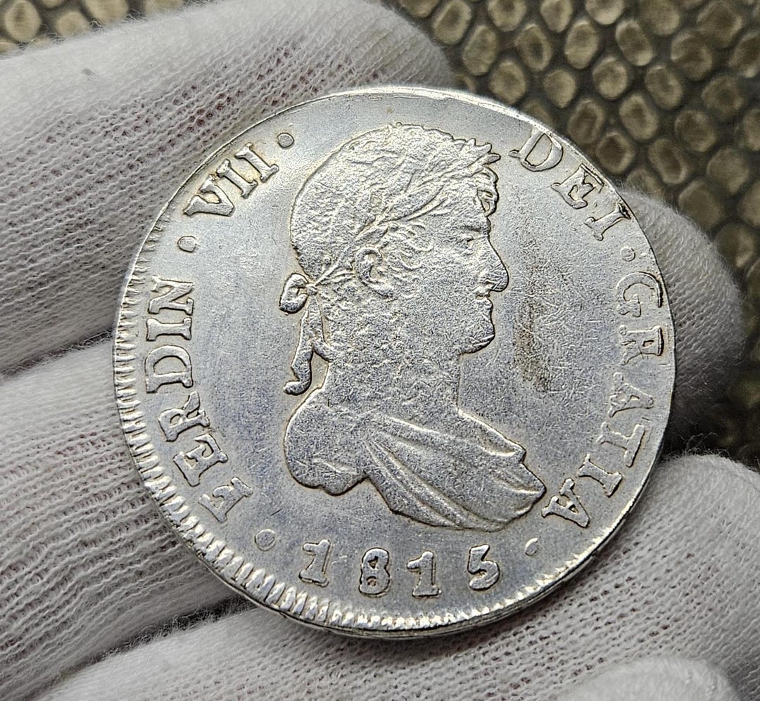8 Reales Ferdin VII 1815 Very Nice Coin From Spain Silver Effect ...