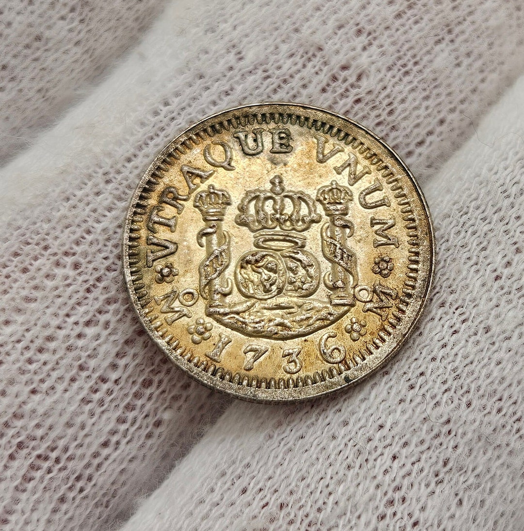 Collectible Coin 1736 1/2 Real Columnaria Felipe V Spanish Coins ...
