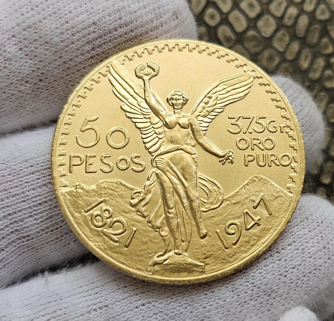 Mexican 50 Peso Coin 1947 United Mexican States Mexican Peso Libertad ...