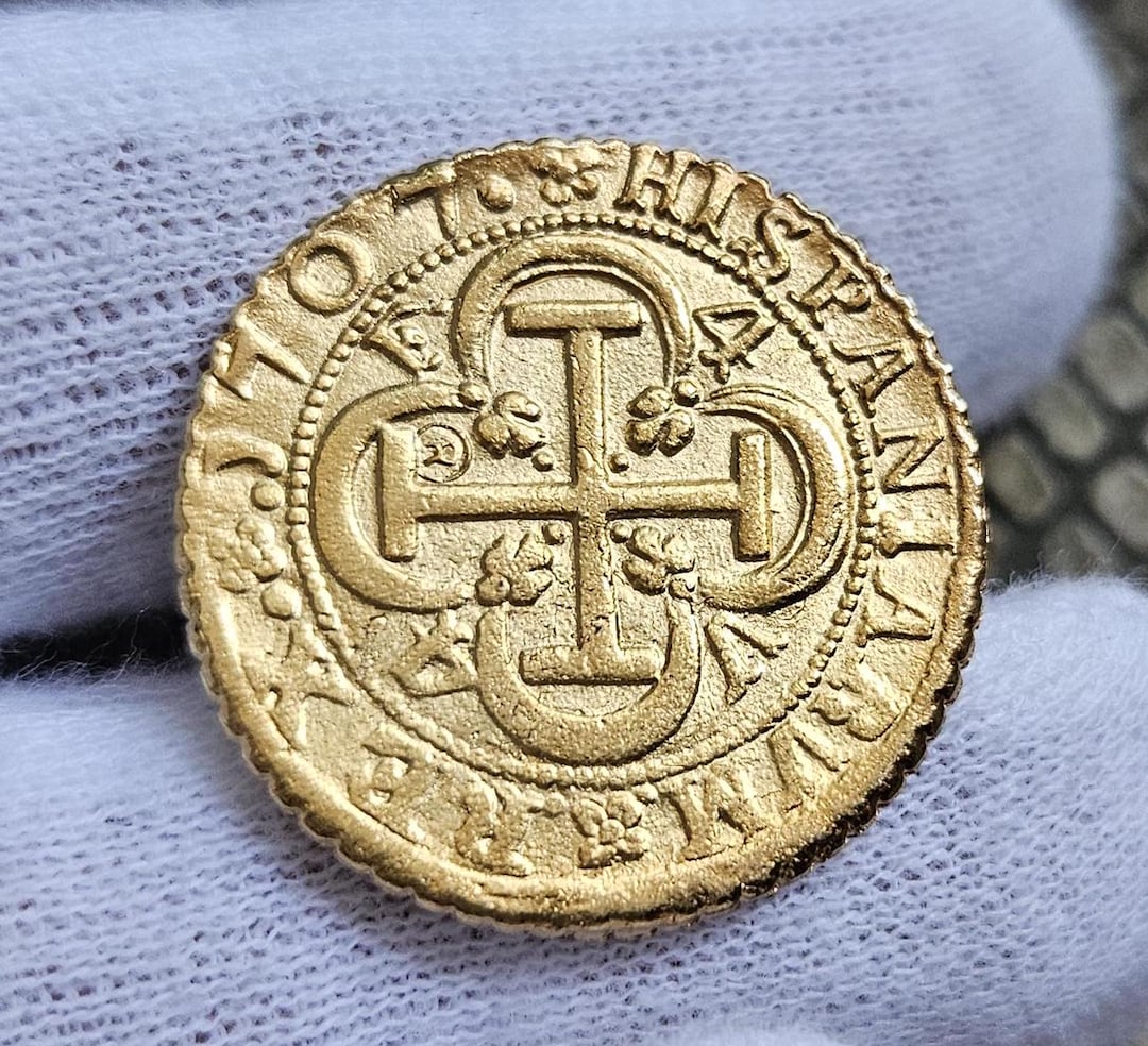 Spanish Coin 4 Escudos Felipe V 1707 Gold Coin Collectors Rare Spanish ...