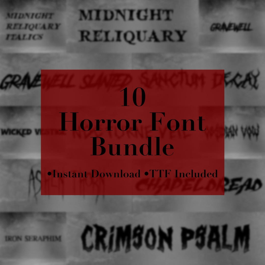 10 Horror Fonts – Scary, Spooky, Creepy Typeface Bundle – Halloween ...