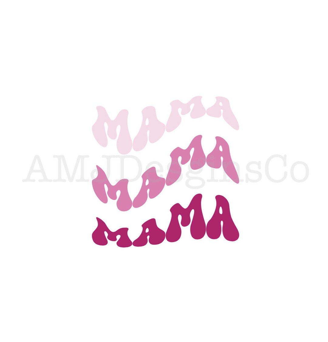 Editable Wavy Mama Svg - Etsy