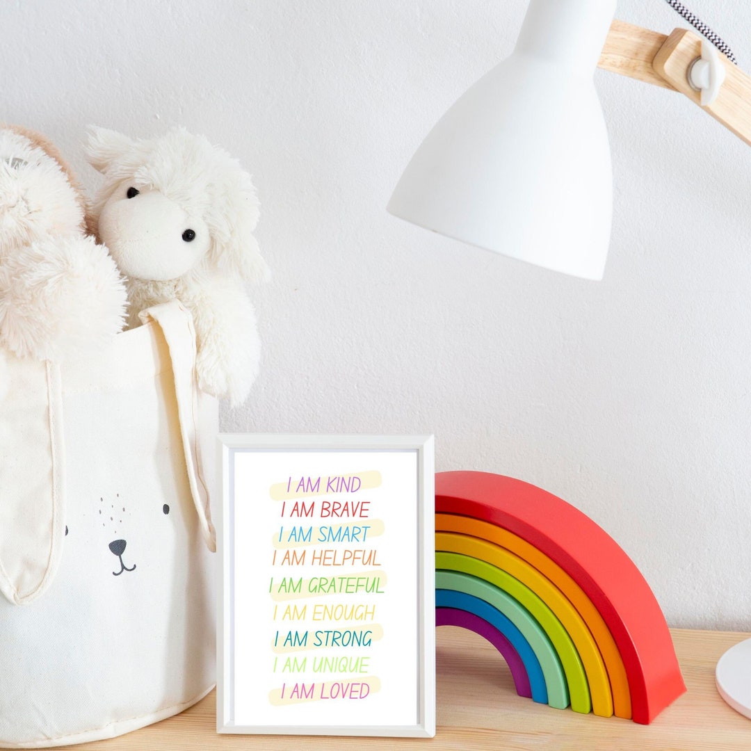 Rainbow Affirmation, Affirmation for Children, Nursery Wall Art ...