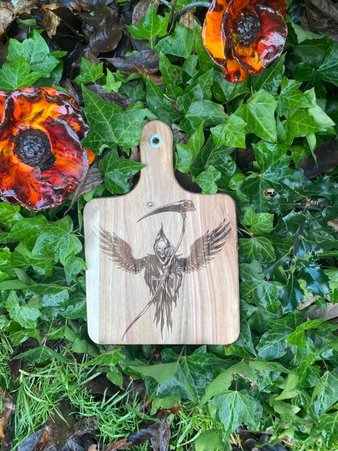Cutting Board Grim Reaper/ Death / Acacia Wood / Unique / Firewood ...