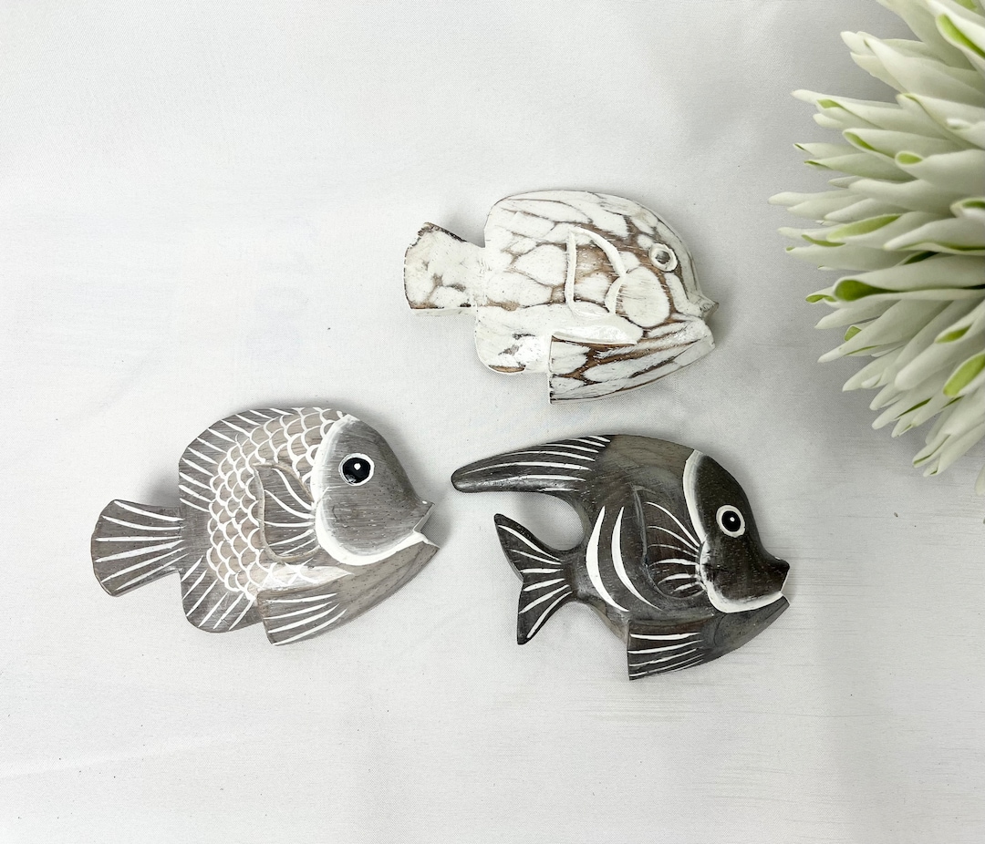 Wooden Fish Fridge Magnet Wooden Fish Garden Decor Decoration Beach Sea ...