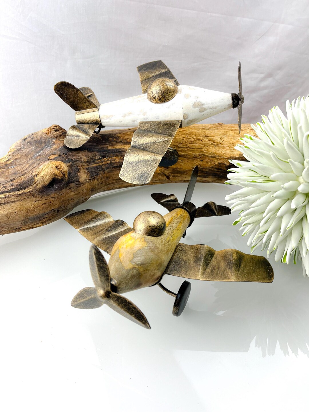 Propeller Plane Made of Mango Wood and Metal, Handmade With Many ...