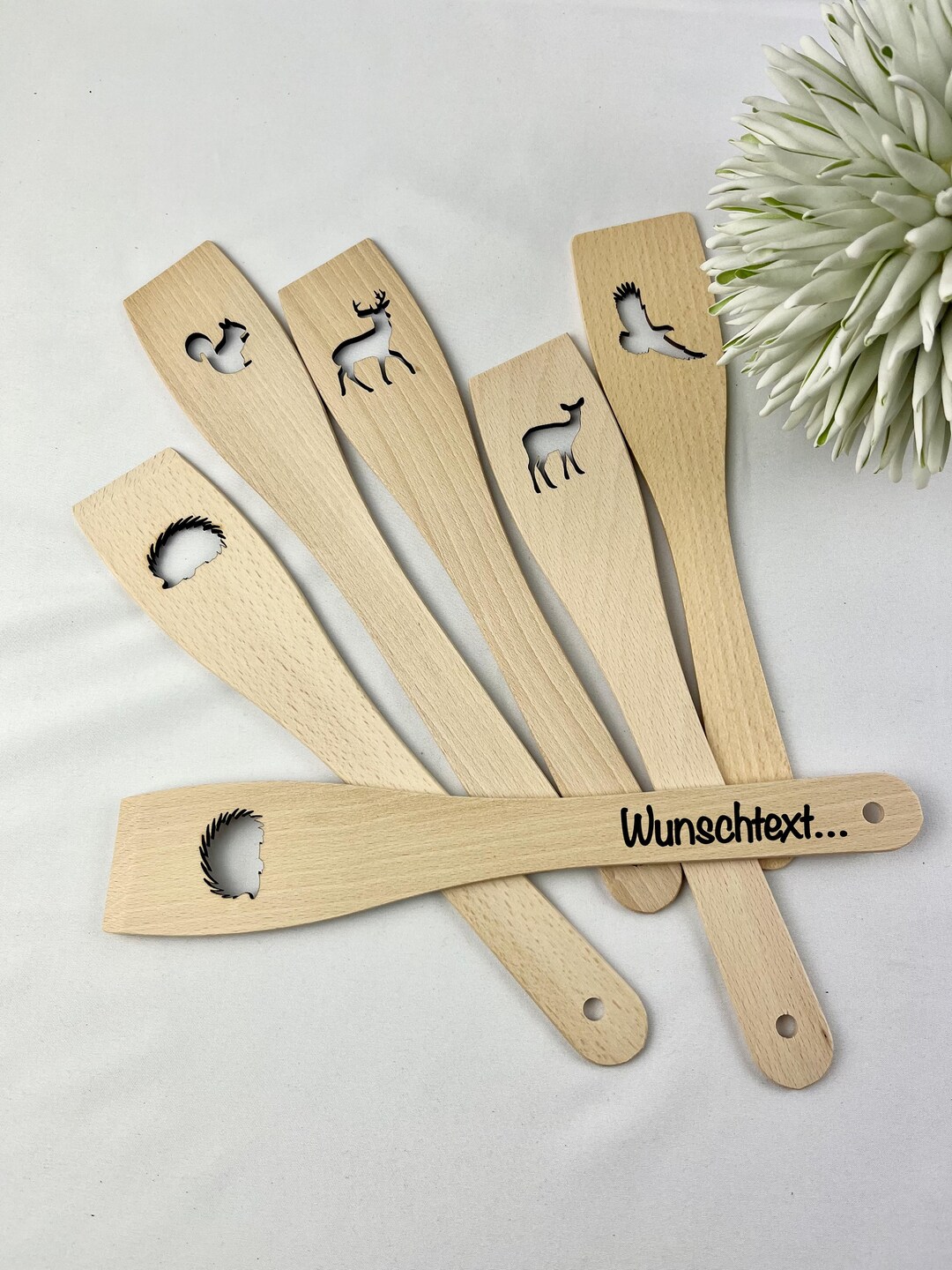 Animals Spatula Wood With Desired Text Wooden Spoon Cooking Spoon With ...