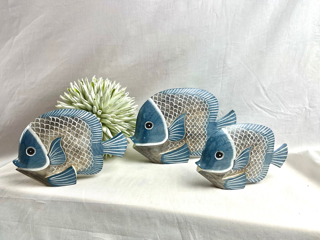 Wooden Fish, in Three Sizes, Fish, in Shabby Chic Style, Nautical Decor ...