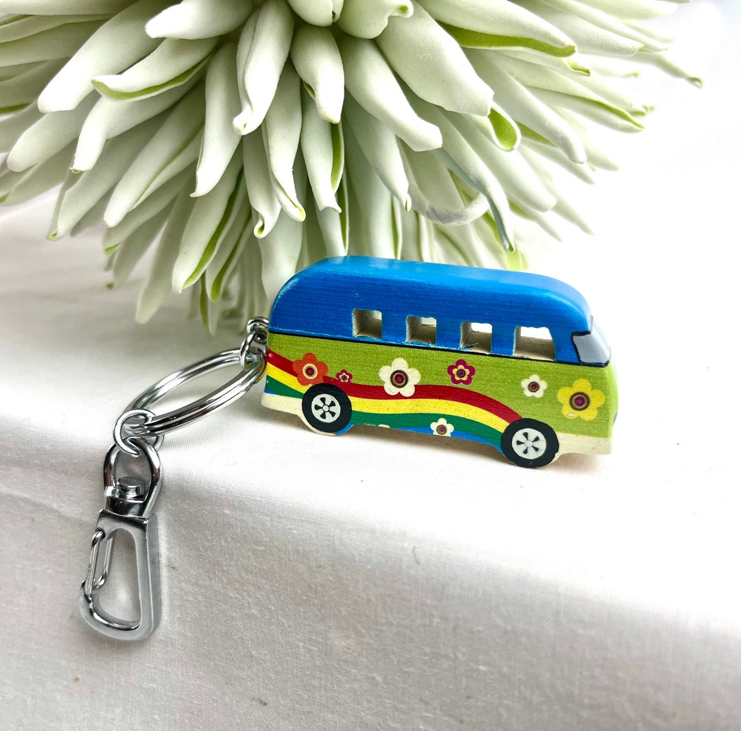Bulli Keychain Wooden Handmade VW Bus T1 Mercedes Pendant Love Peace ...