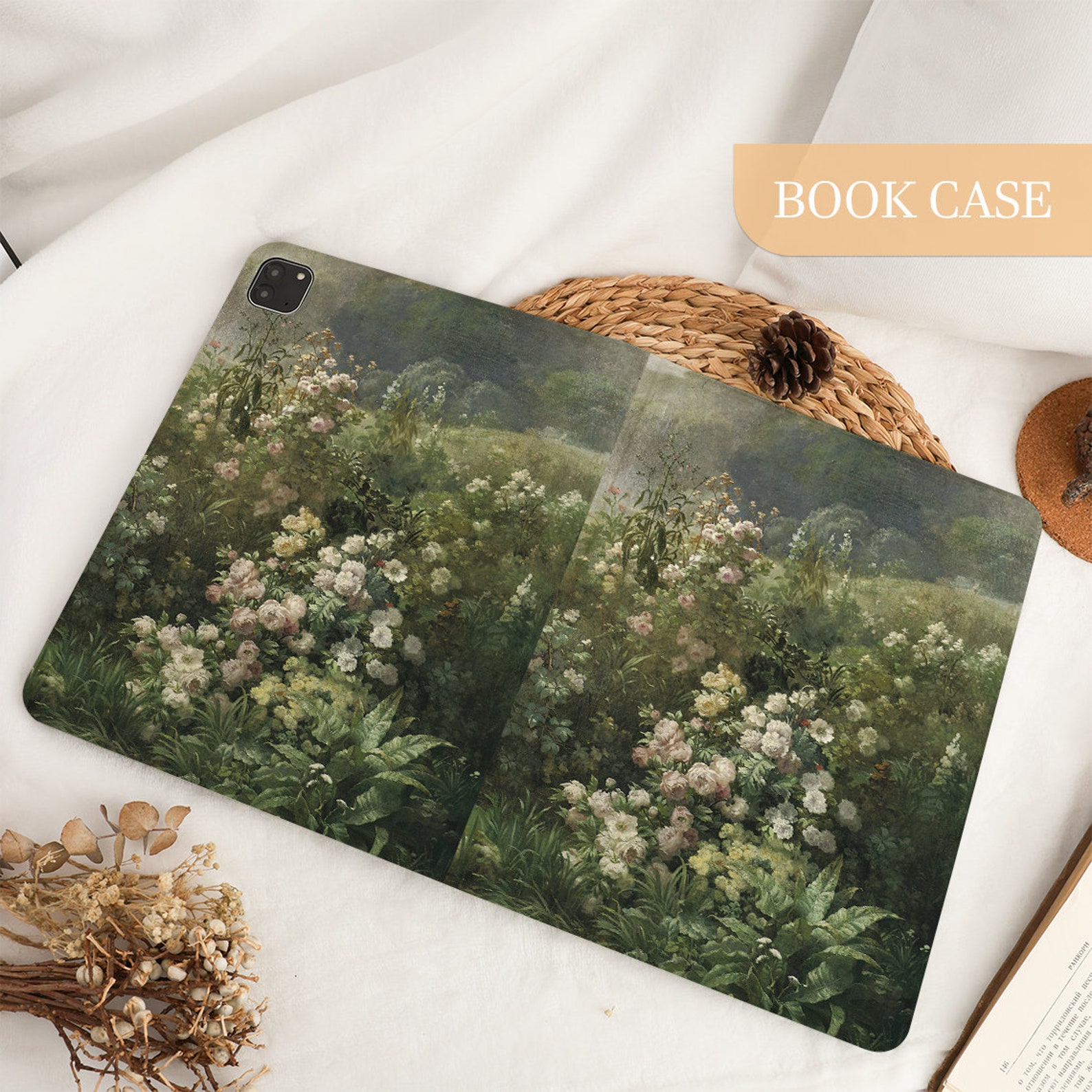 The Garden Painting Cute iPad Case With Pencil Holder for 2024 Air 6 ...