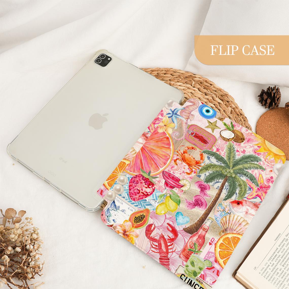 Summer Collage Scrapbook iPad Case With Pencil Holder for 2024 Air 6 ...