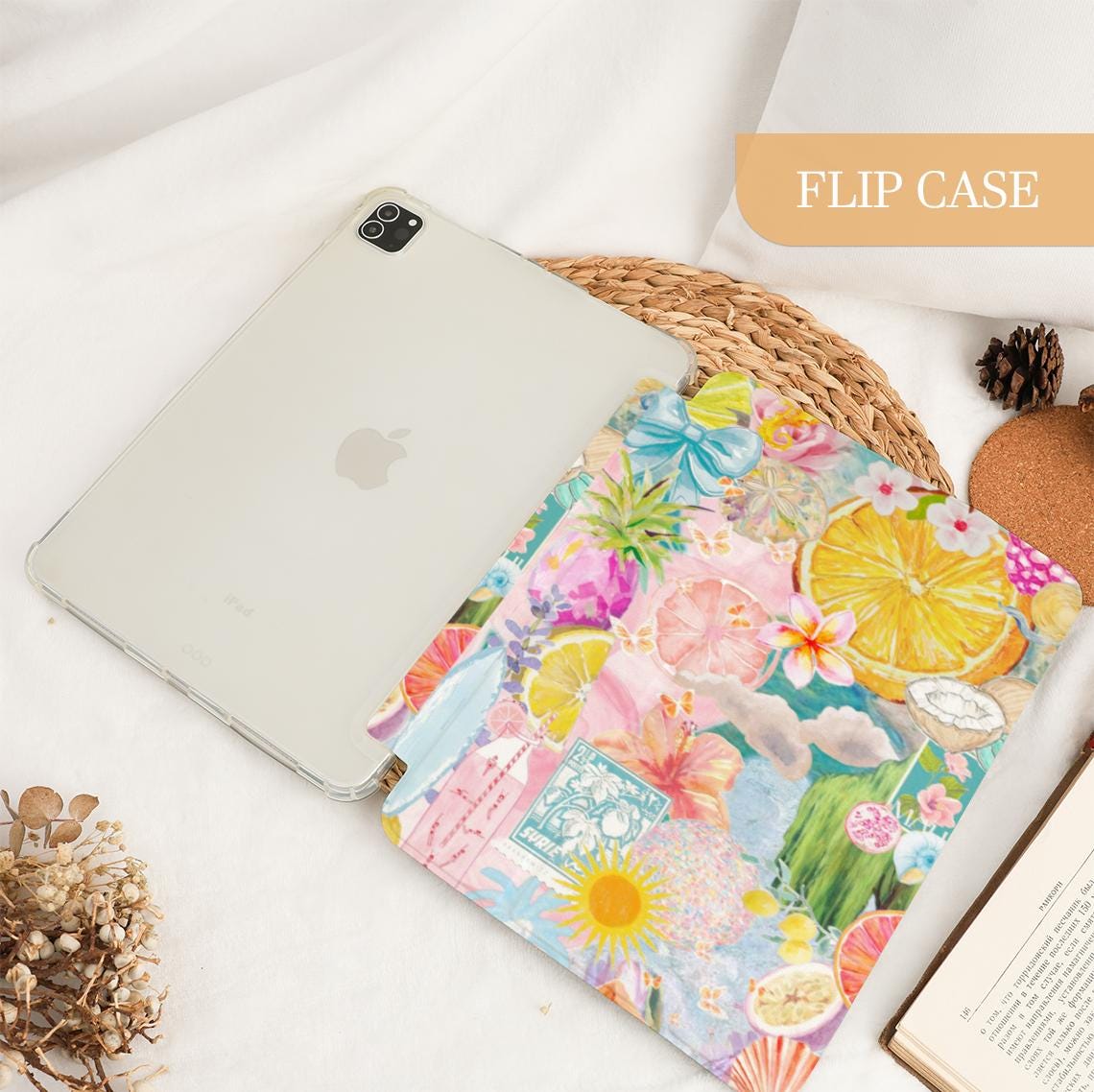 Scrapbook Aesthetic Collage Cute iPad Case With Pencil Holder for 2024 ...