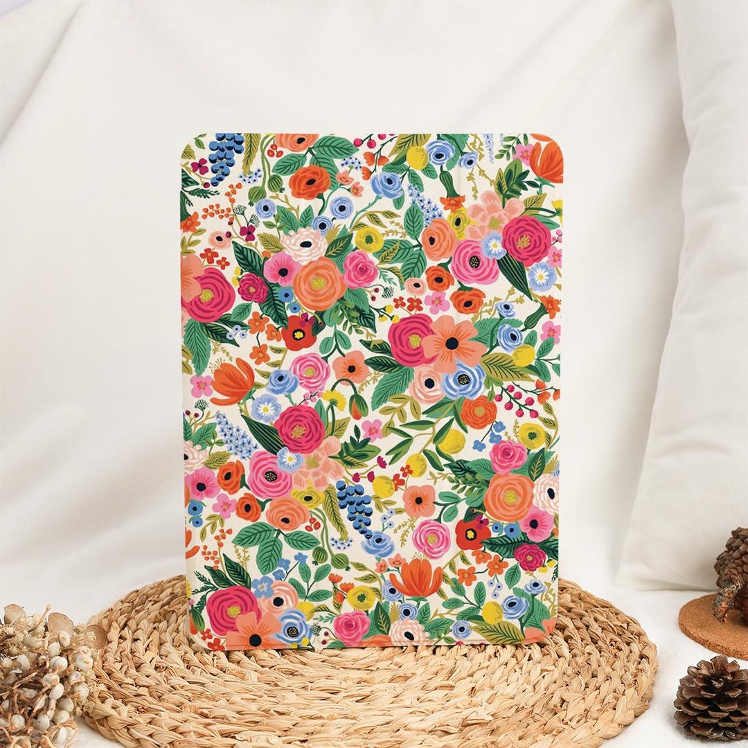 Cottagecore Flowers iPad Case With Pencil Holder for 2024 Air 6 Air 4/5 ...