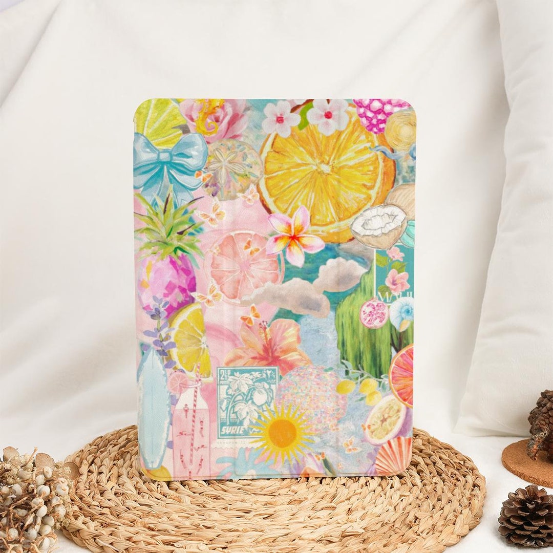 Scrapbook Aesthetic Collage Cute iPad Case With Pencil Holder for 2024 ...