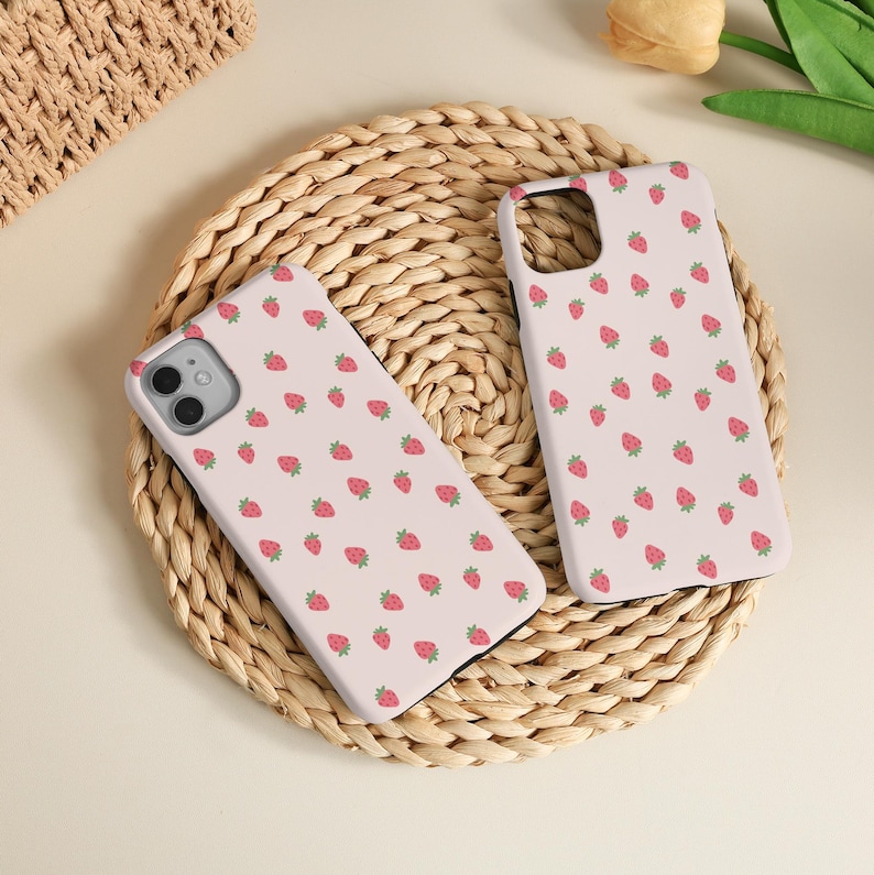 Cute Strawberry Pink Phone Case Slim/tough Cover for iPhone 17 Pro Max ...