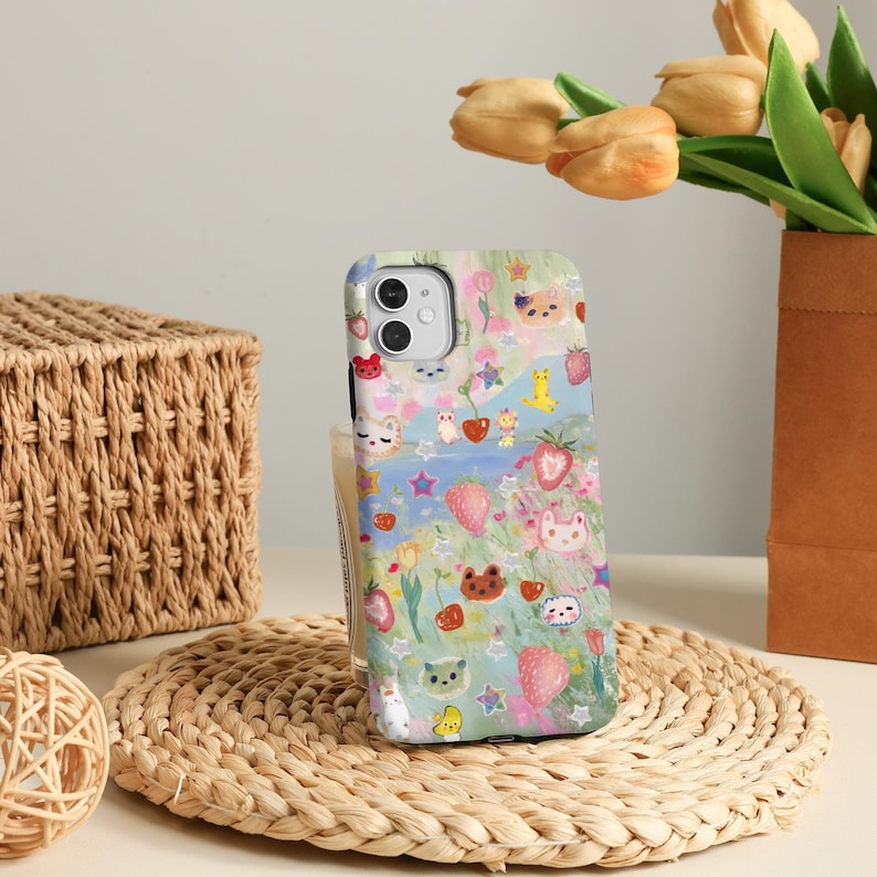 Strawberry Flower Cute Phone Case Tough Cover for iPhone 17 Pro Max ...