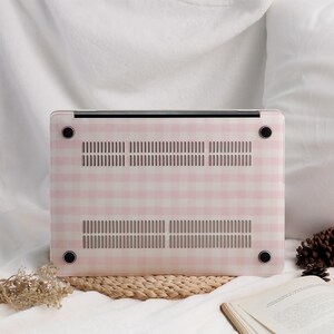 Pink White Plaid Simple MacBook Protective Case Laptop Cover for 2026 ...