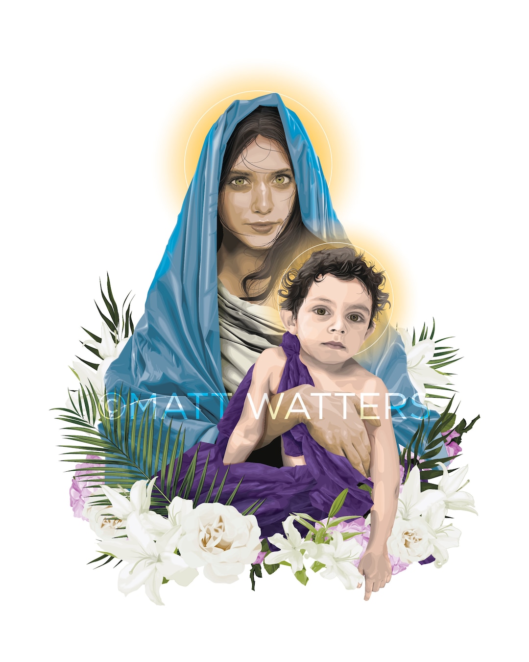 Mary and the Child Jesus - Catholic Saint Art, Religious Painting ...