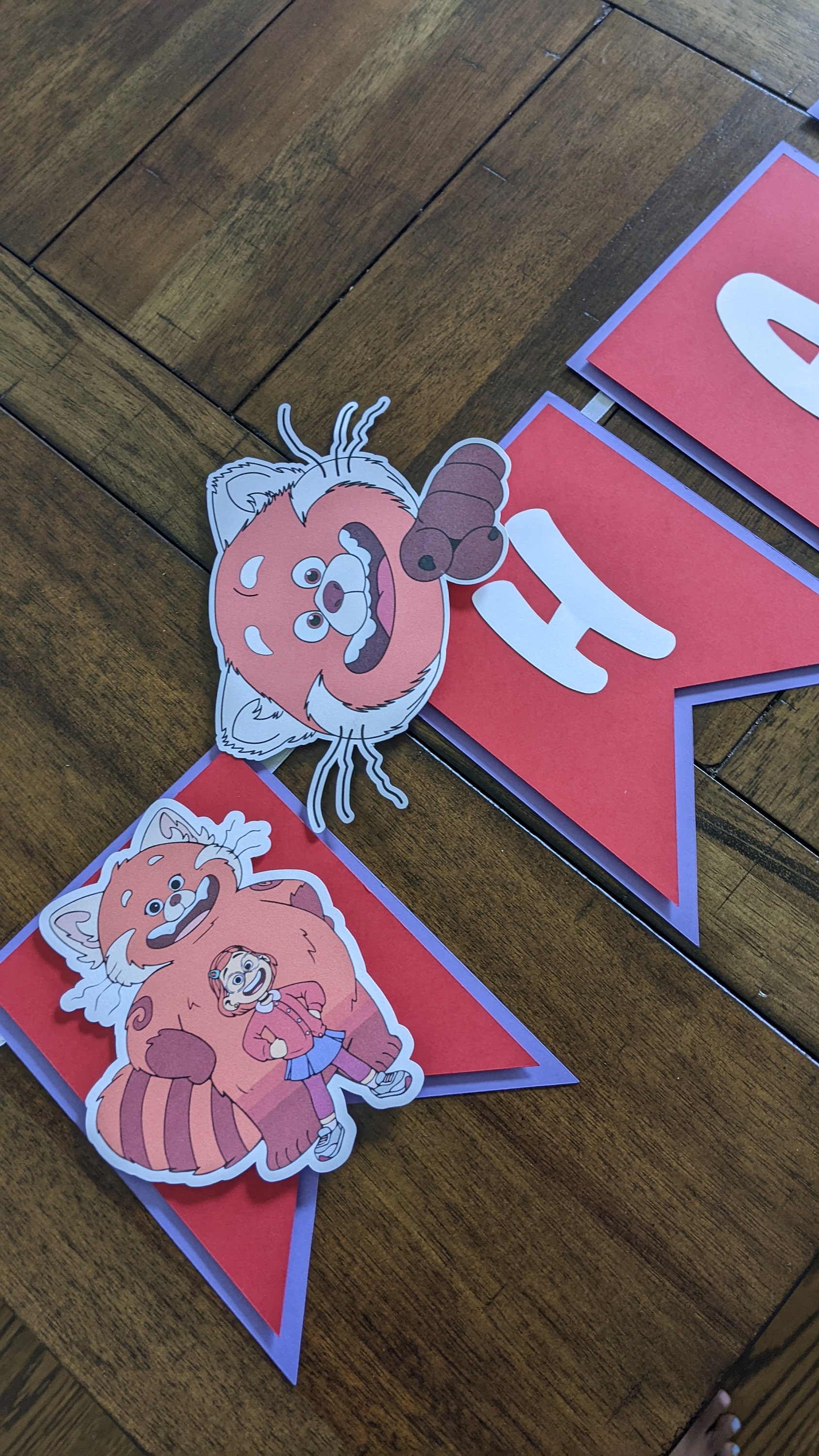 Turning Red Birthday Banner, Cake Topper, Cupcake Topper, Decorations ...