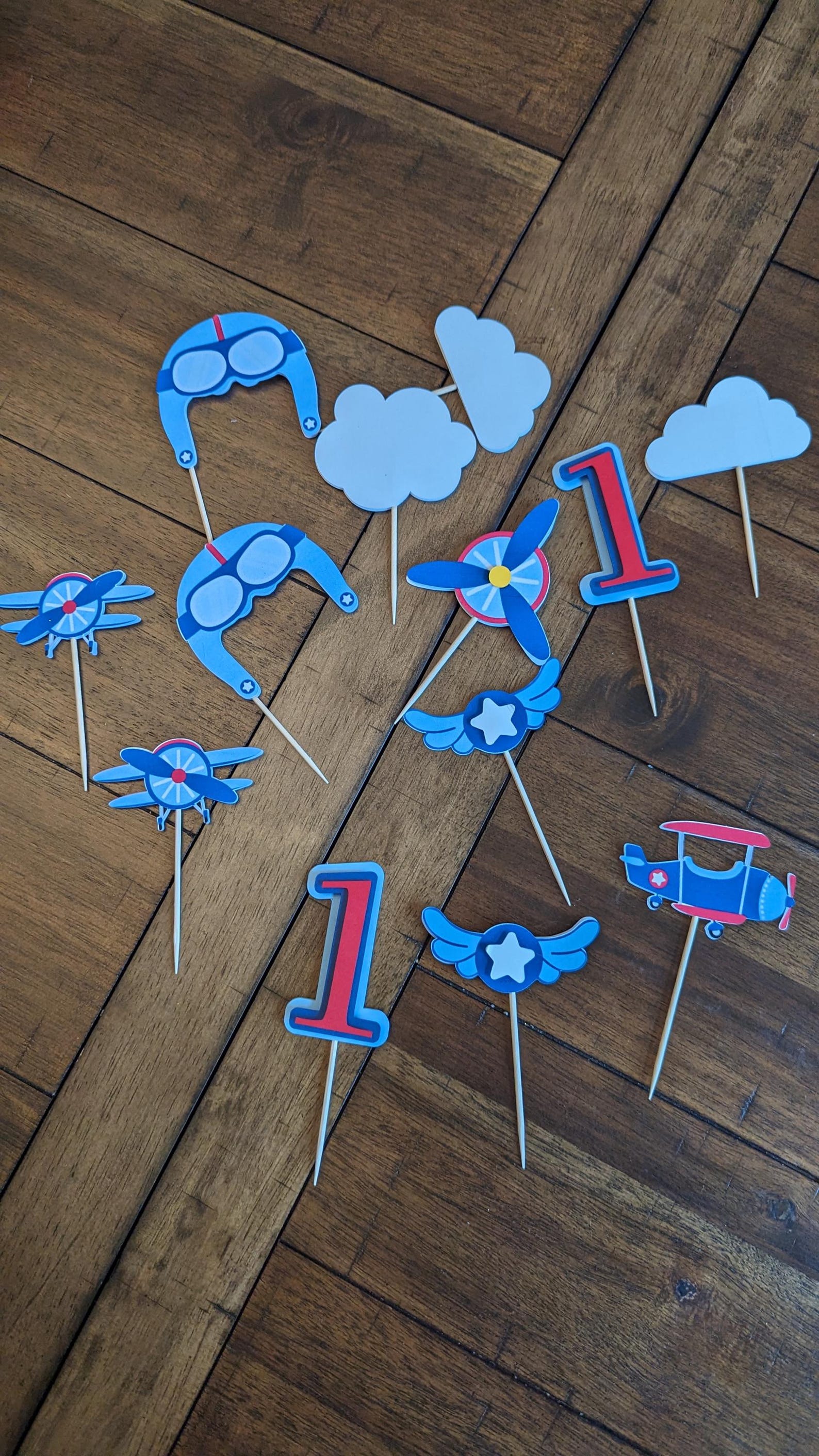Time Files Theme 3D Vintage Plane Cake Topper, Cardstock Plane ...