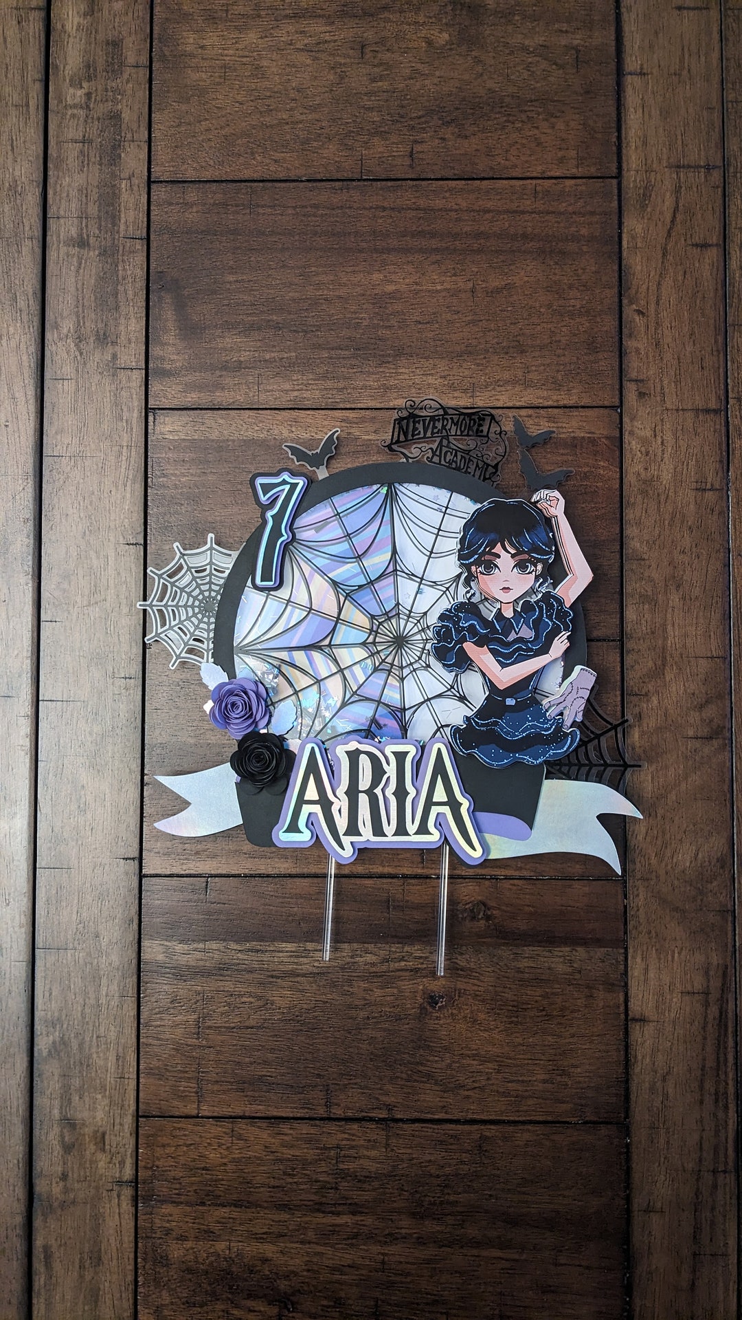 Wednesday Theme Cake Topper, Wednesday Addam Inspired Party Decorations ...