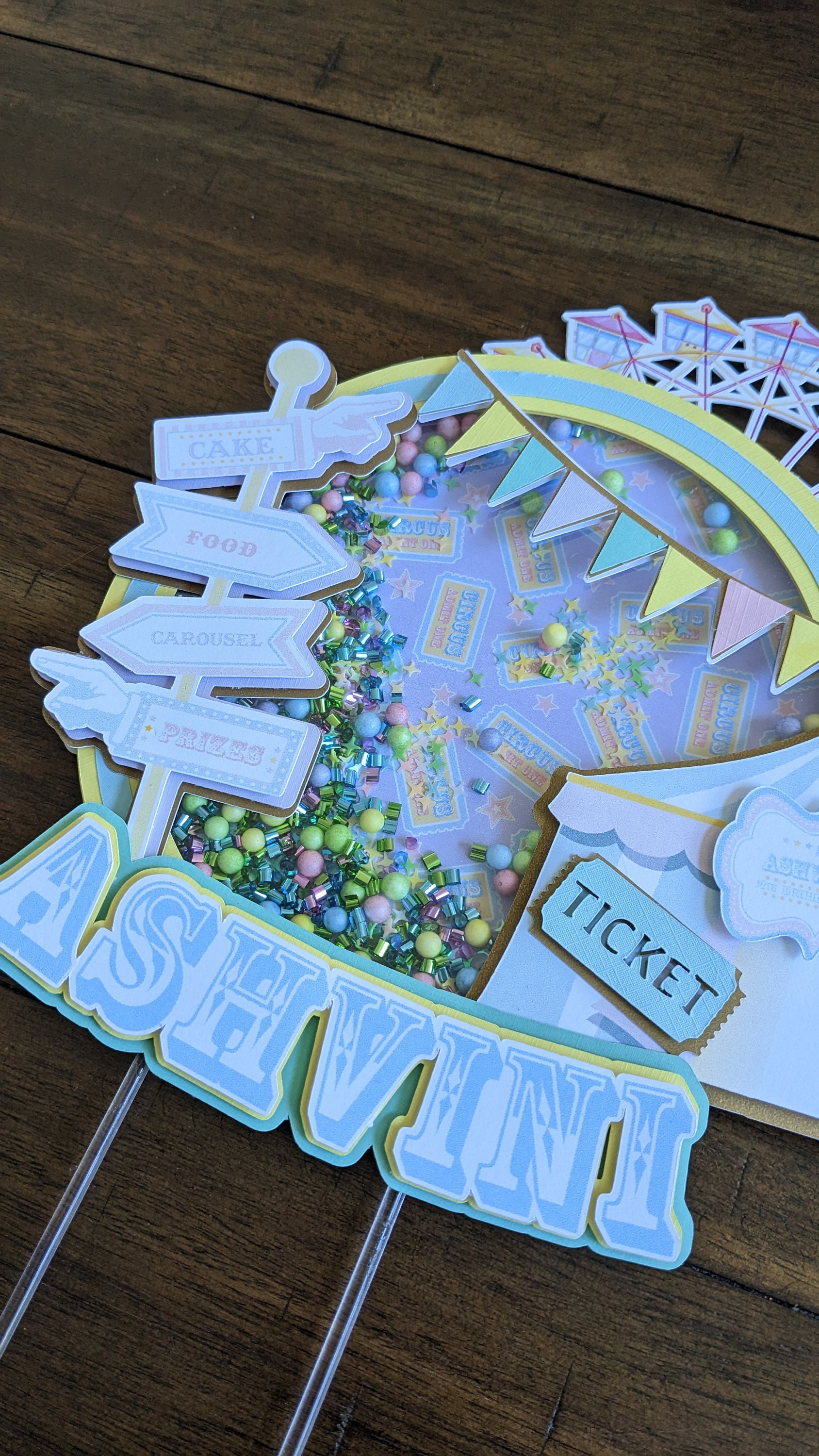 Pastel Color Carnival Cake Topper - Etsy